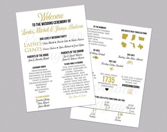 Infographic Wedding Program Printable Modern Fun - Etsy