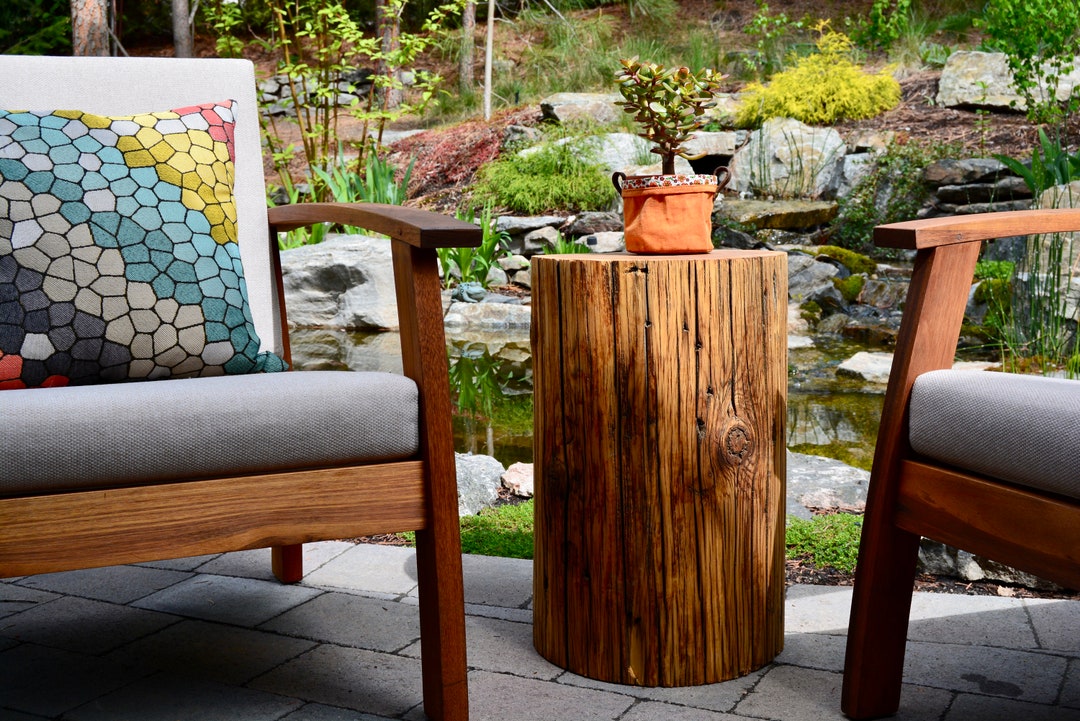 Large Size Reclaimed Cedar Log End Tables Tree Stump Side - Etsy
