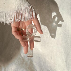 Ankh Egyptian Crystal Amulet Key of Life | Rose Clear Smoky Quartz - Etsy