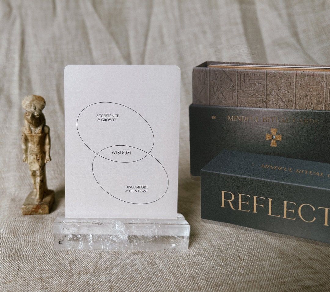Reflection Mindful Ritual Cards + Crystal Card Holder Bundle - Etsy