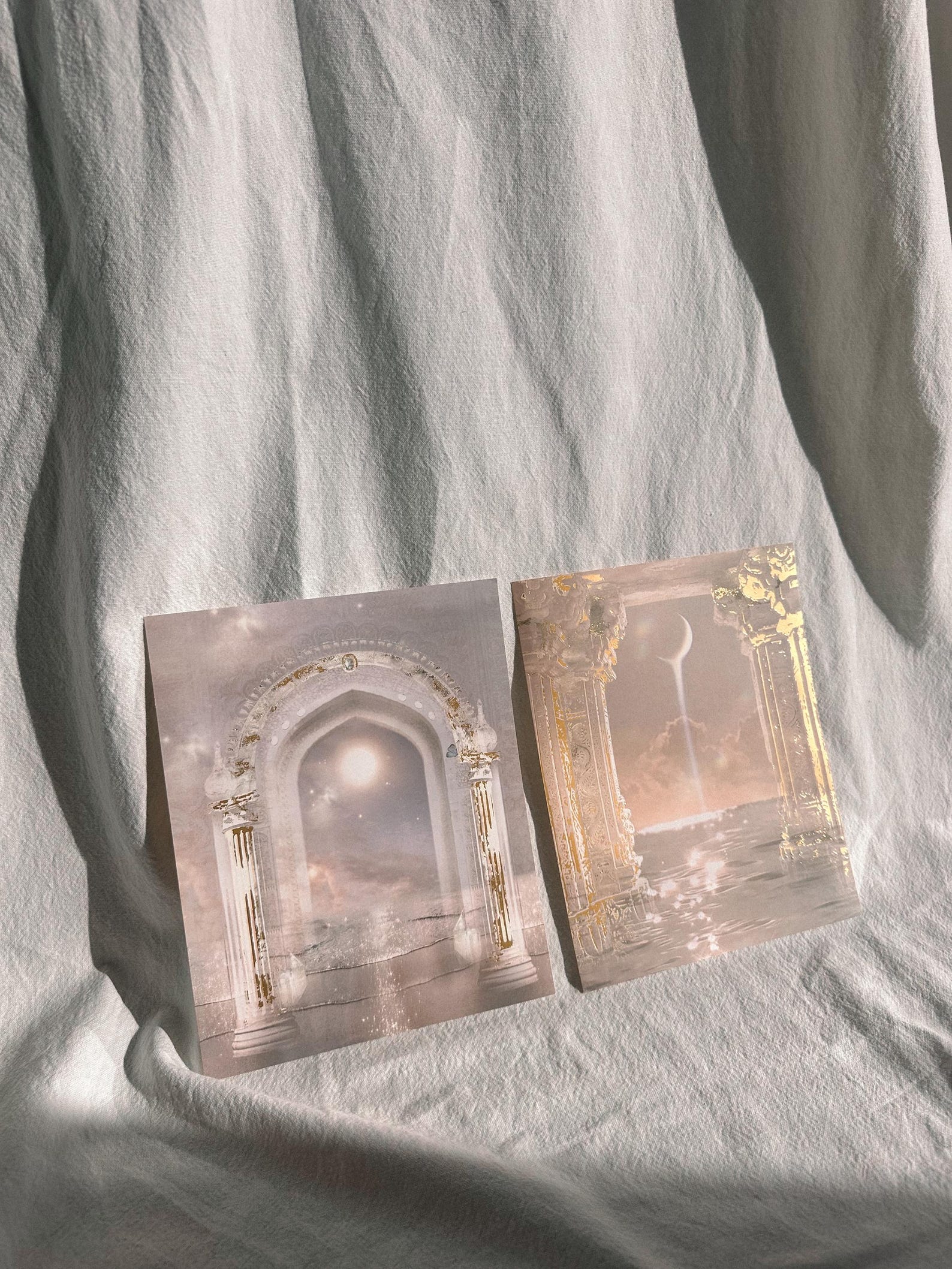 Luna & Soleil Portal Print Set 2 Pieces | Ethereal Luminous Art | Altar ...