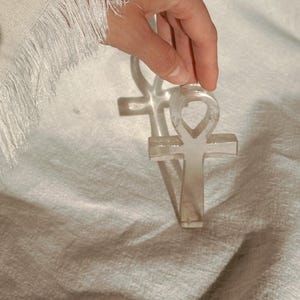 Ankh Egyptian Crystal Amulet Key of Life | Rose Clear Smoky Quartz - Etsy