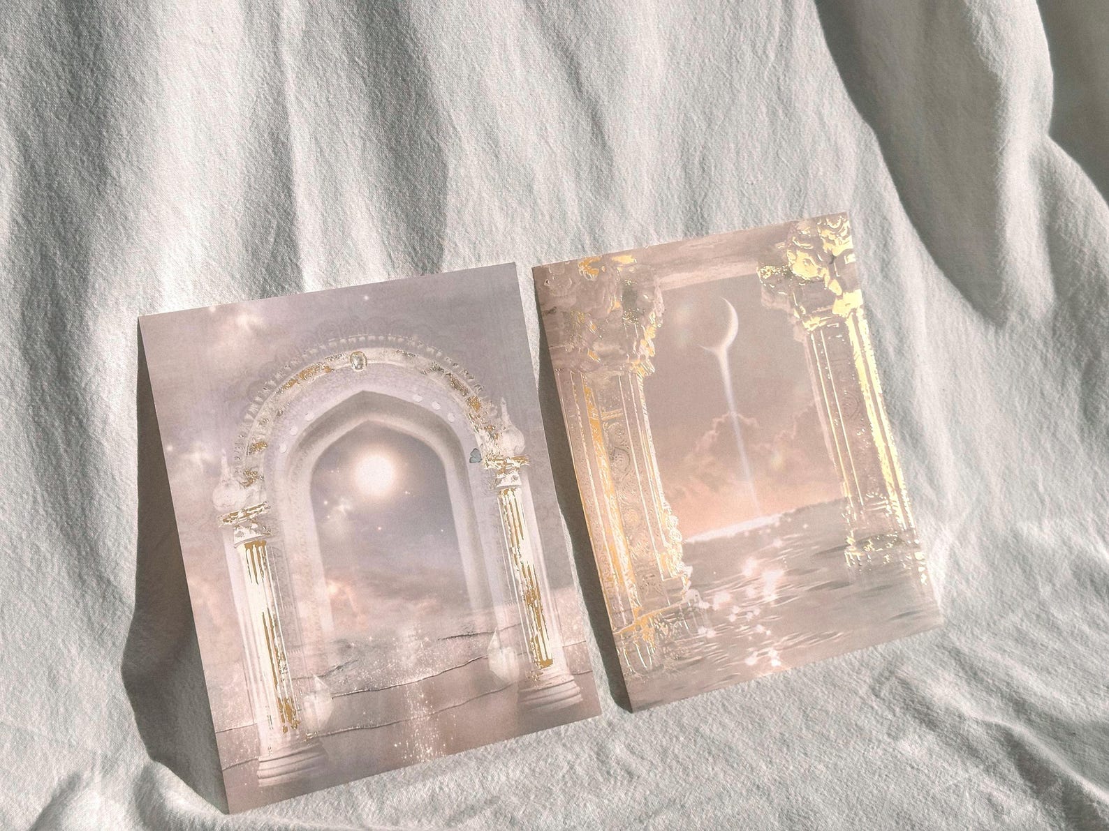 Luna & Soleil Portal Print Set 2 Pieces | Ethereal Luminous Art | Altar ...