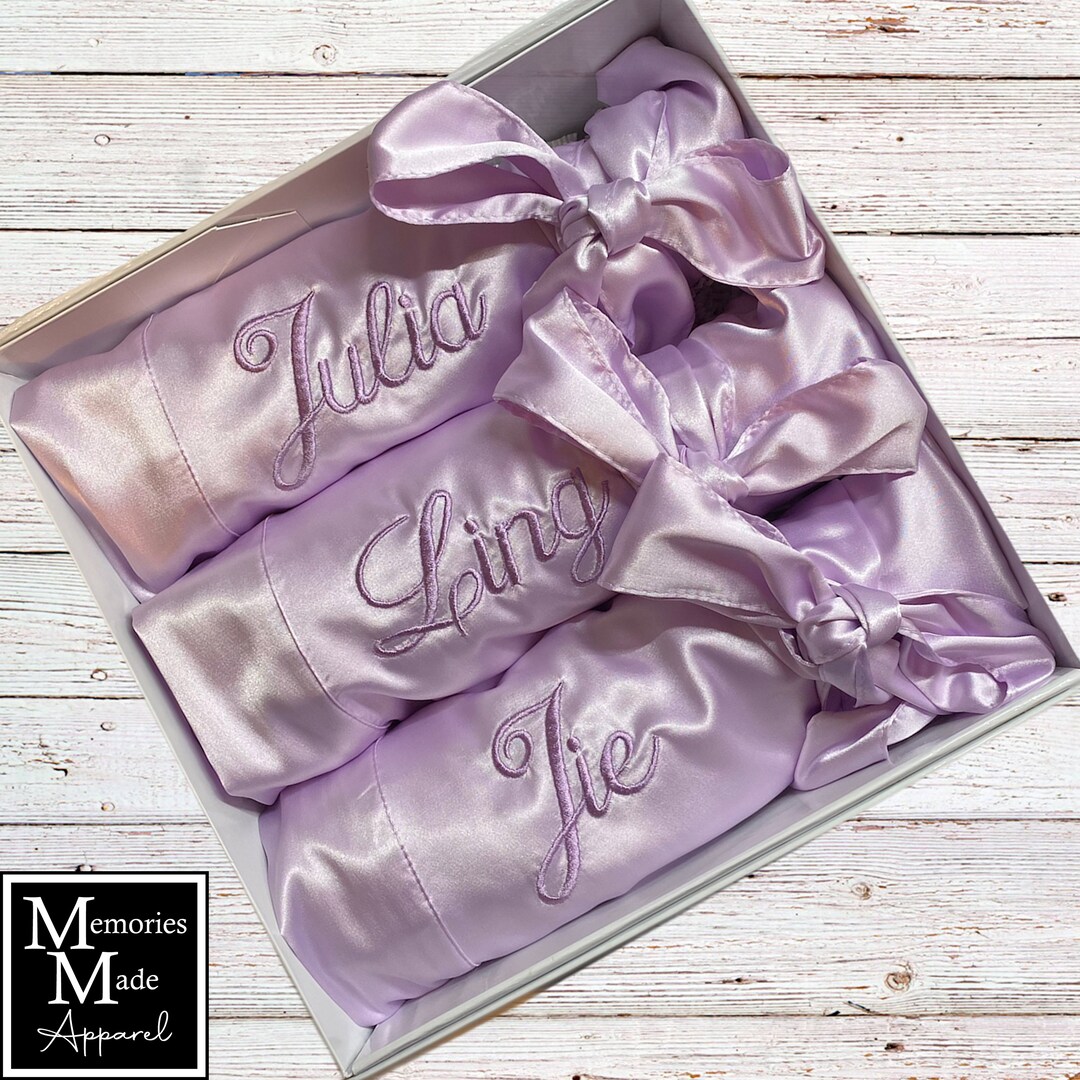 Lavender Robes, Robes for Bridesmaid, Embroidered Robes, Lavender Robes ...