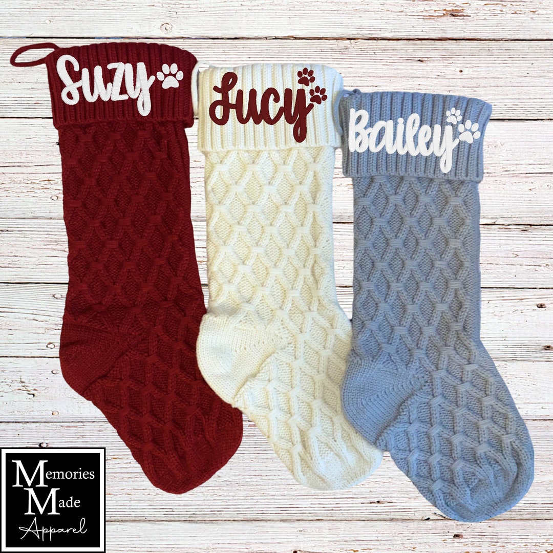 Paw Print Stocking, Paw Print Stockings, Pet Christmas Stocking ...