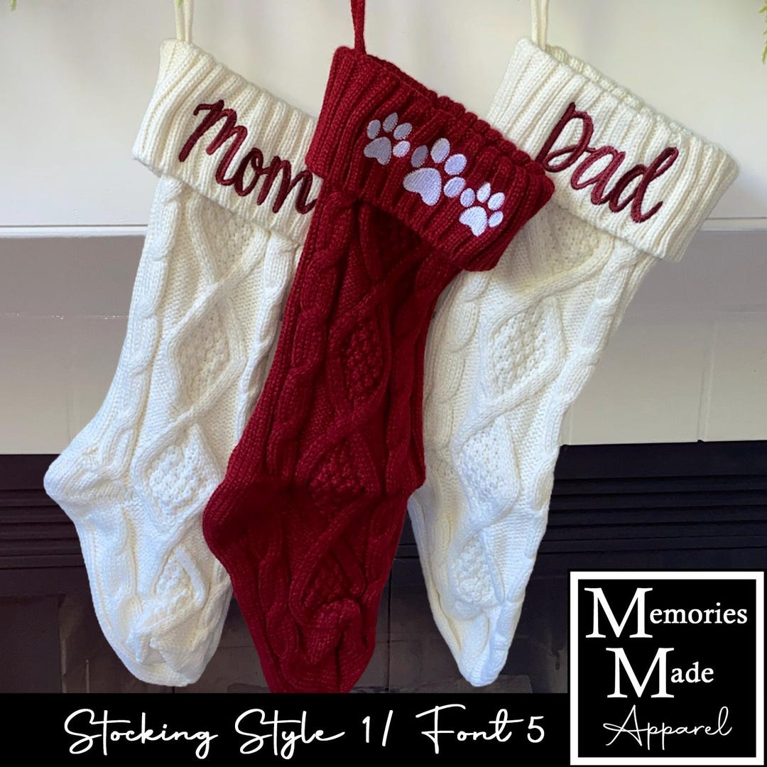 Paw Print Stocking, Paw Print Stockings, Pet Christmas Stocking ...