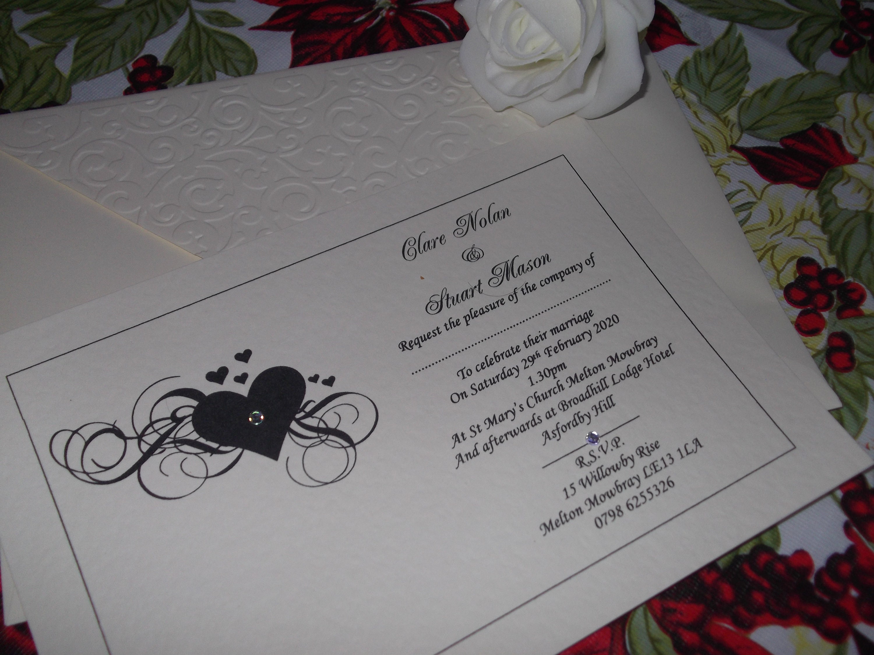 Personalised Handmade A5 Size Wedding Invitations X 10 With | Etsy UK