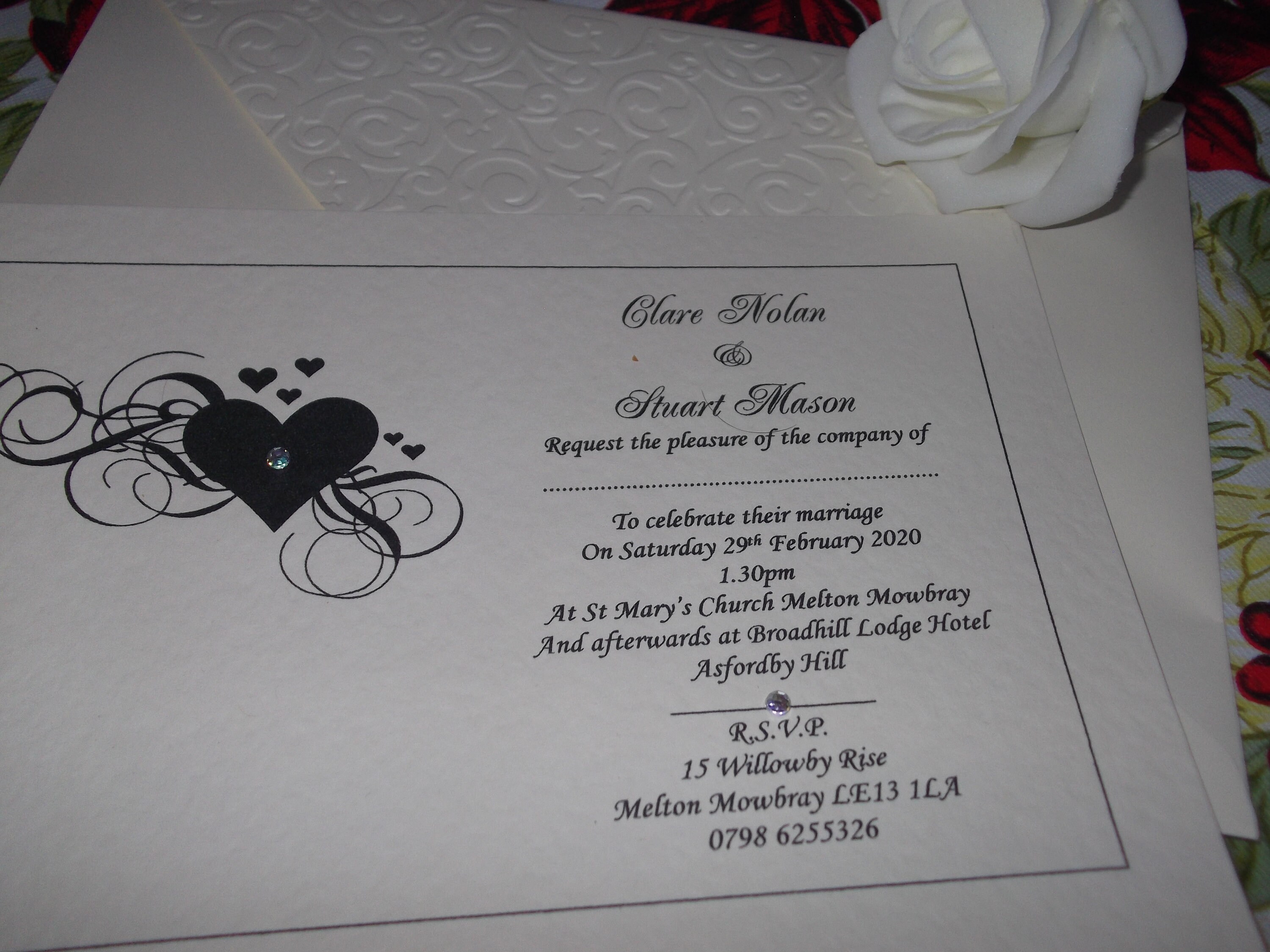 Personalised Handmade A5 Size Wedding Invitations X 10 With | Etsy UK