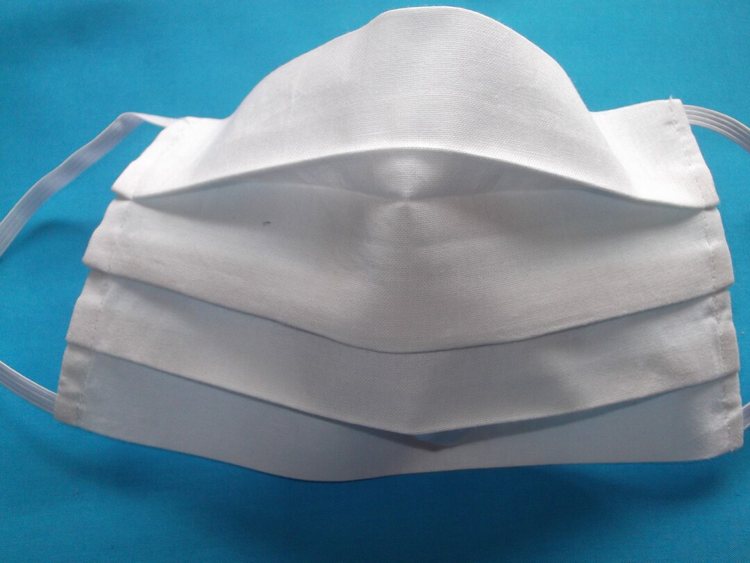 Handmade White Poly/Cotton Face Mask With Filter Opening Washable And ...