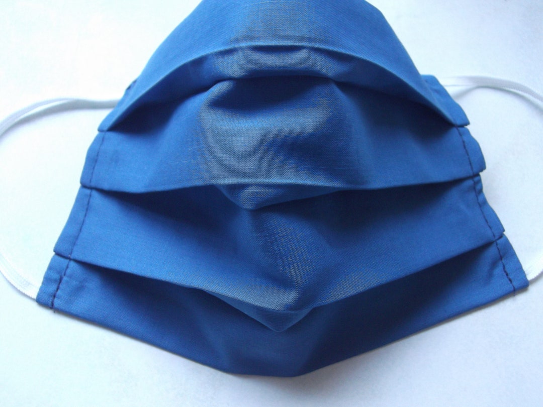 Handmade Blue Poly/Cotton Face Mask With Filter Opening Washable And ...