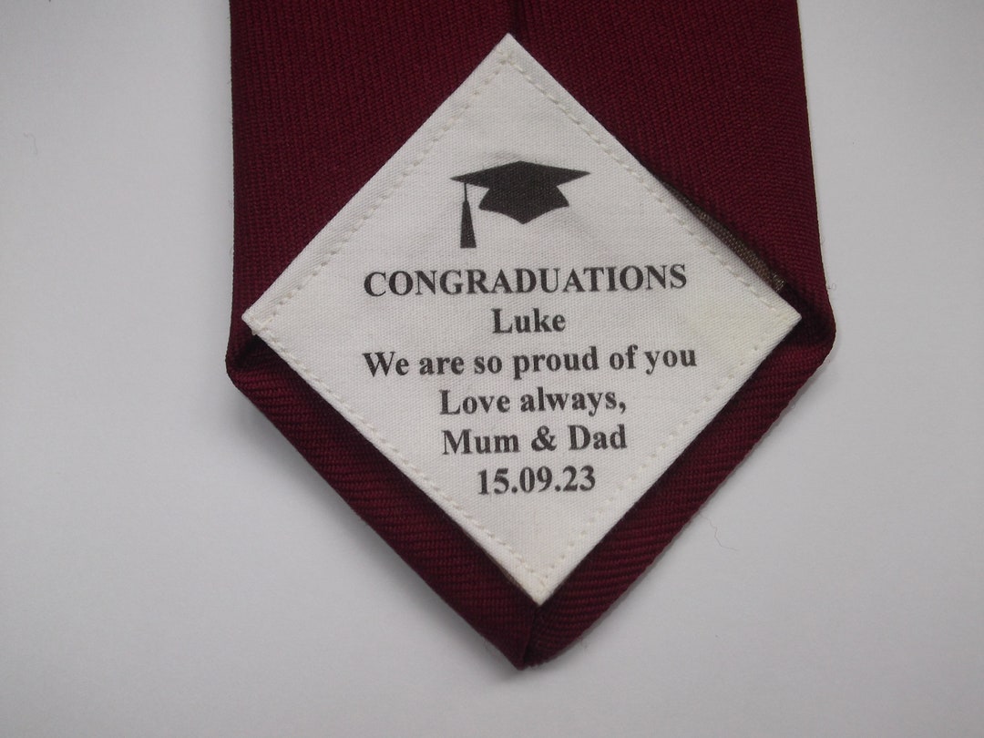 Personalised Graduation Tie Patch Personalized CONGRADUATIONS Tie Patch ...