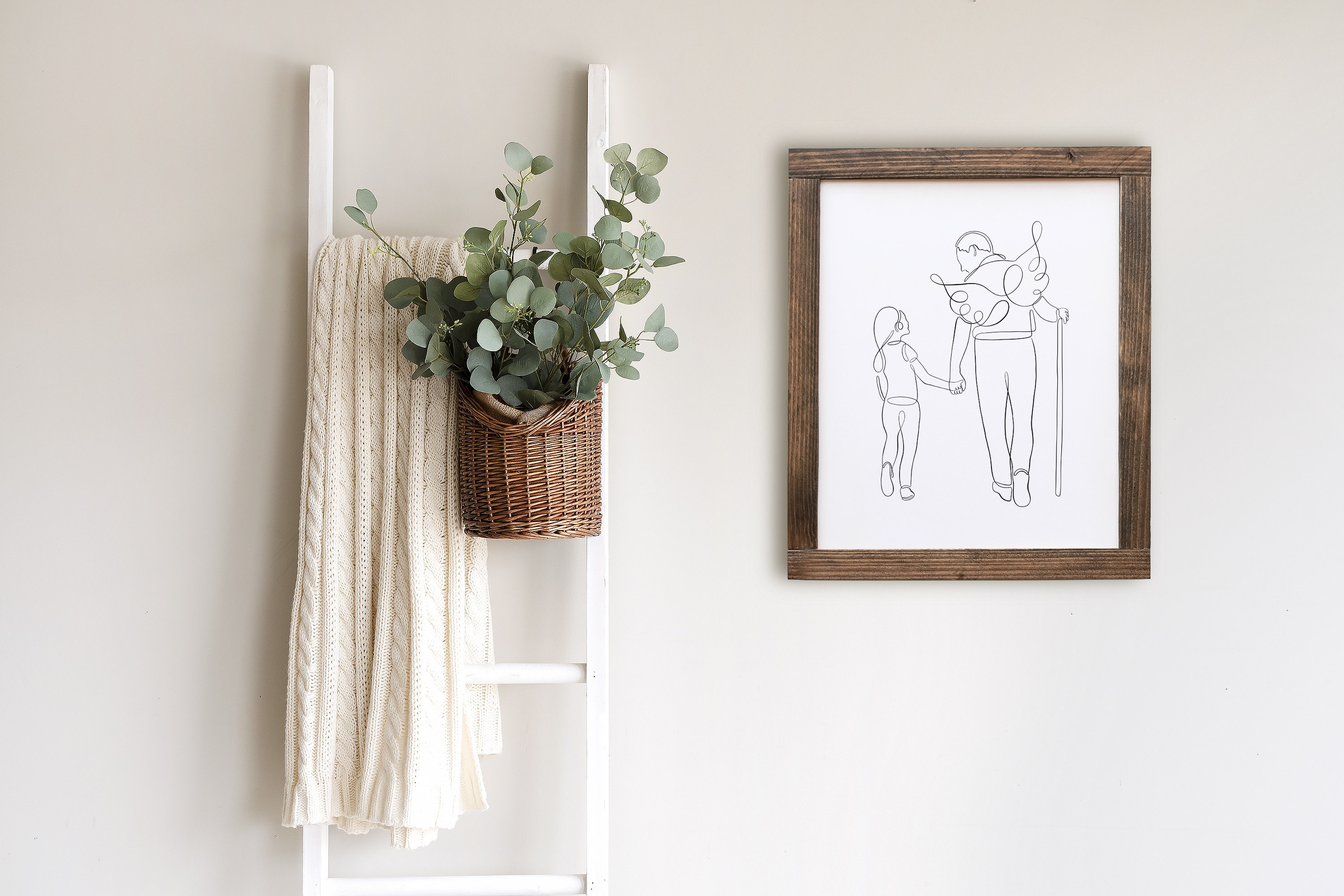 Angel Grandpa Line Art Digital Print Download Wall Art Print Fatherhood ...