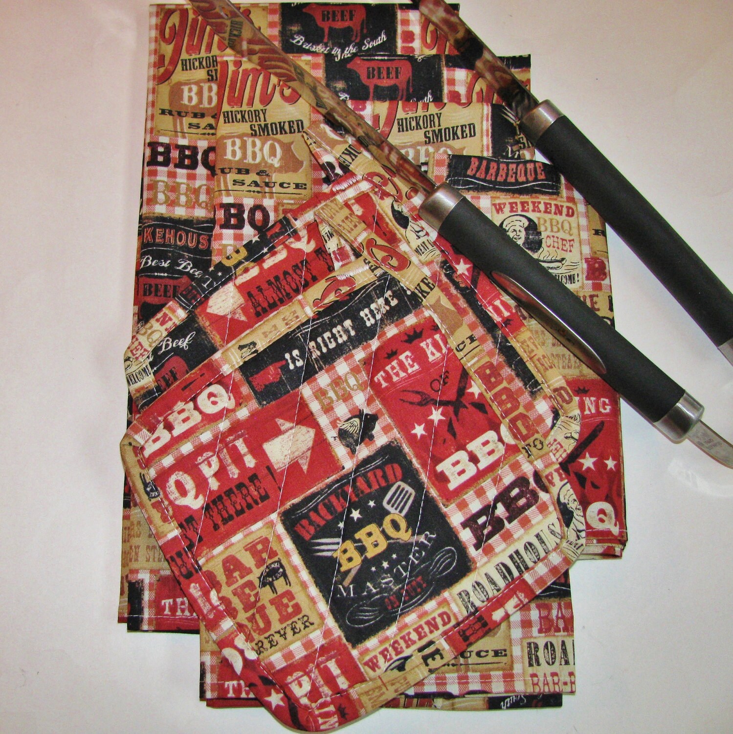 BBQ Print Kitchen Linens - Etsy