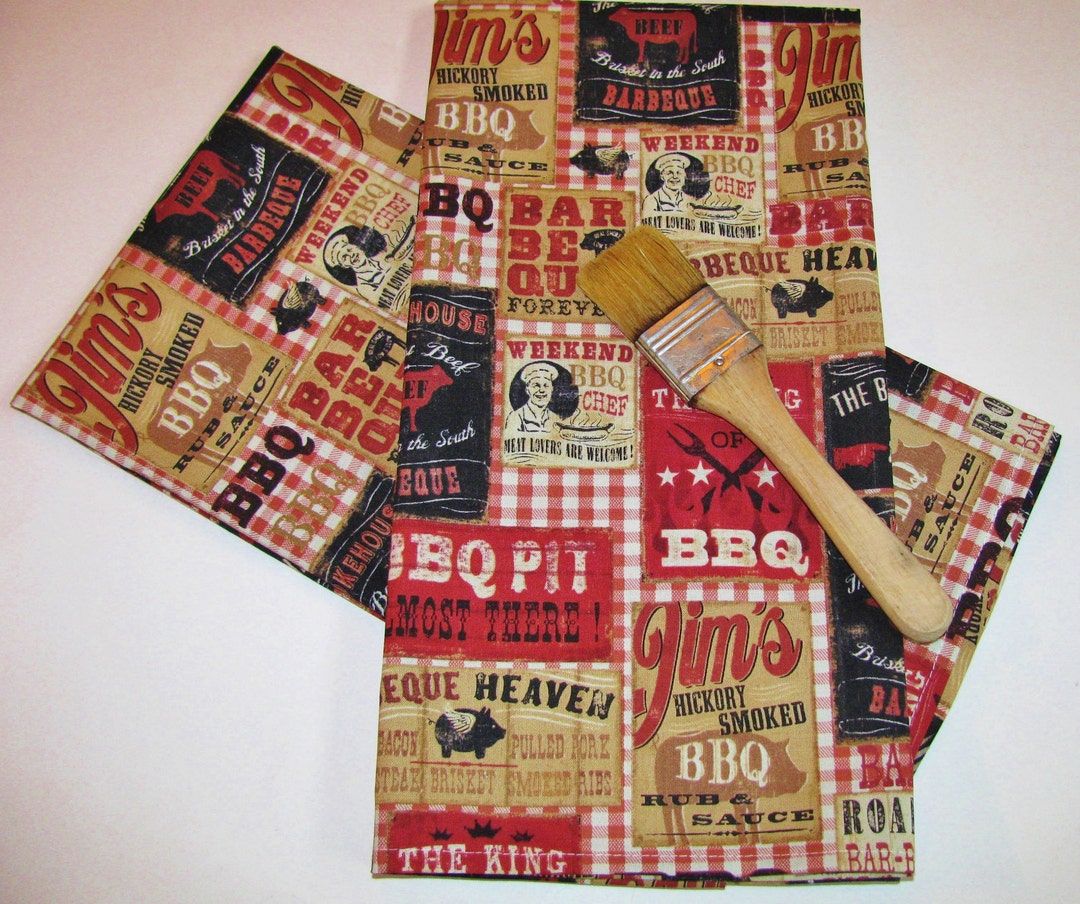 BBQ Print Kitchen Linens - Etsy