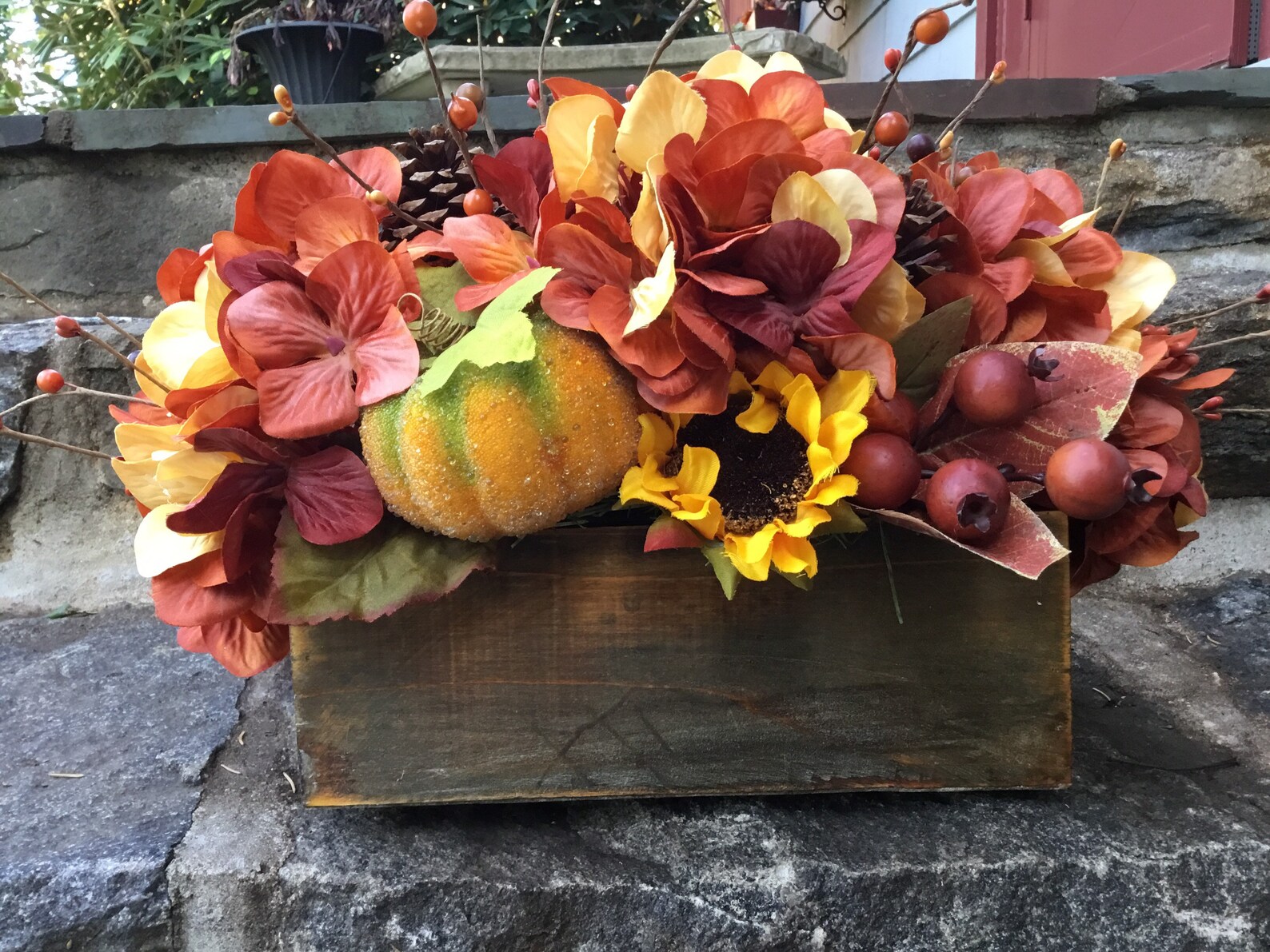 Thanksgiving Floral Arrangement. Fall Hydrangea Centerpiece. | Etsy