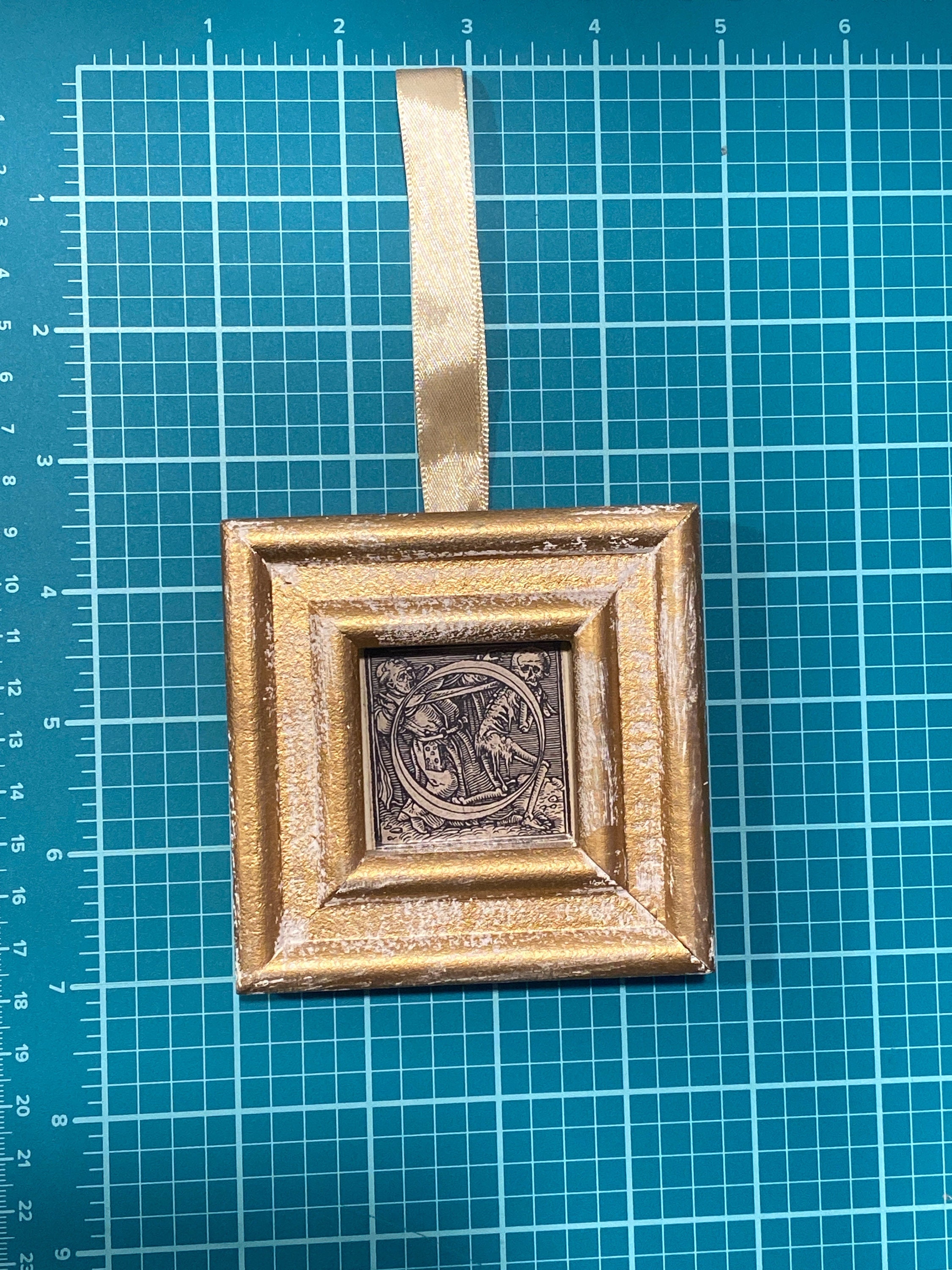 Hans Holbein's Dance of Death Alphabet Gold White Frame Oddities Letter ...