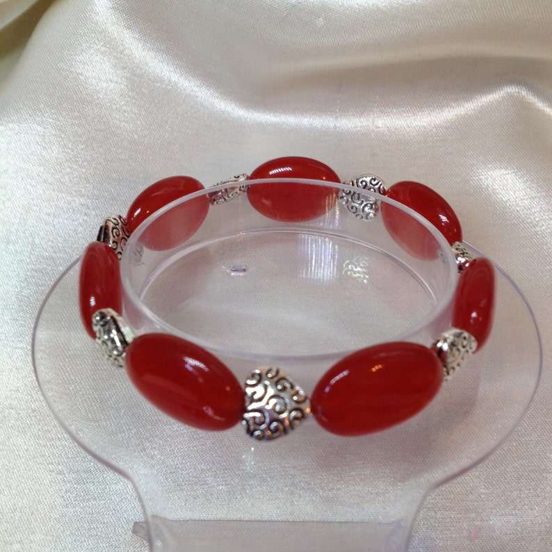 Red Ruby Quartz Beaded Stretch Watch and Bracelet Set With - Etsy