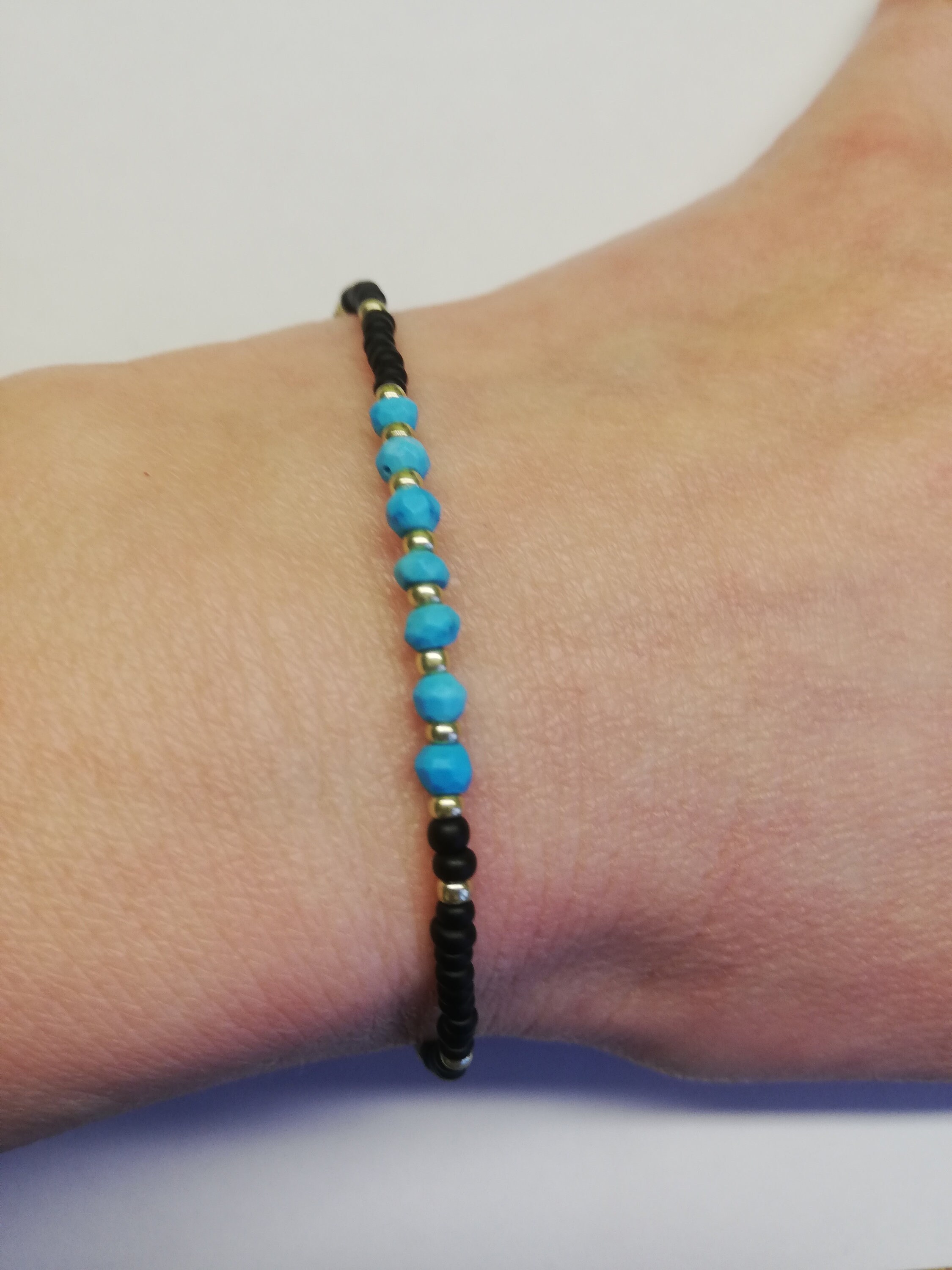 Buy Seed Beads & Turquoise Stretch Bracelet Handmade Bracelet Women's ...