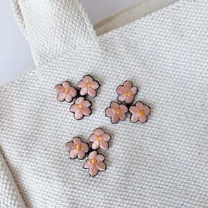 Set of Mini Cherry Blossom Iron-on Patches, Pink Sakura Embroidered ...