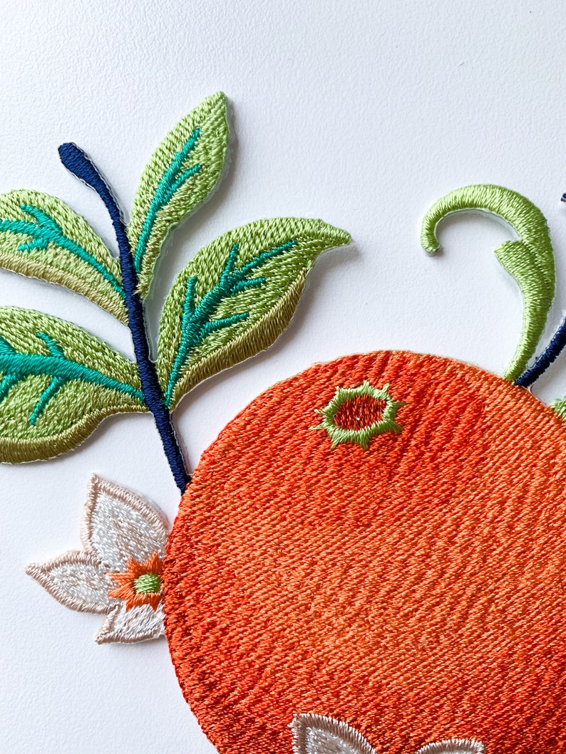 Orange Iron-on Patch, Summer Fruit Orange Embroidered Applique Patch ...