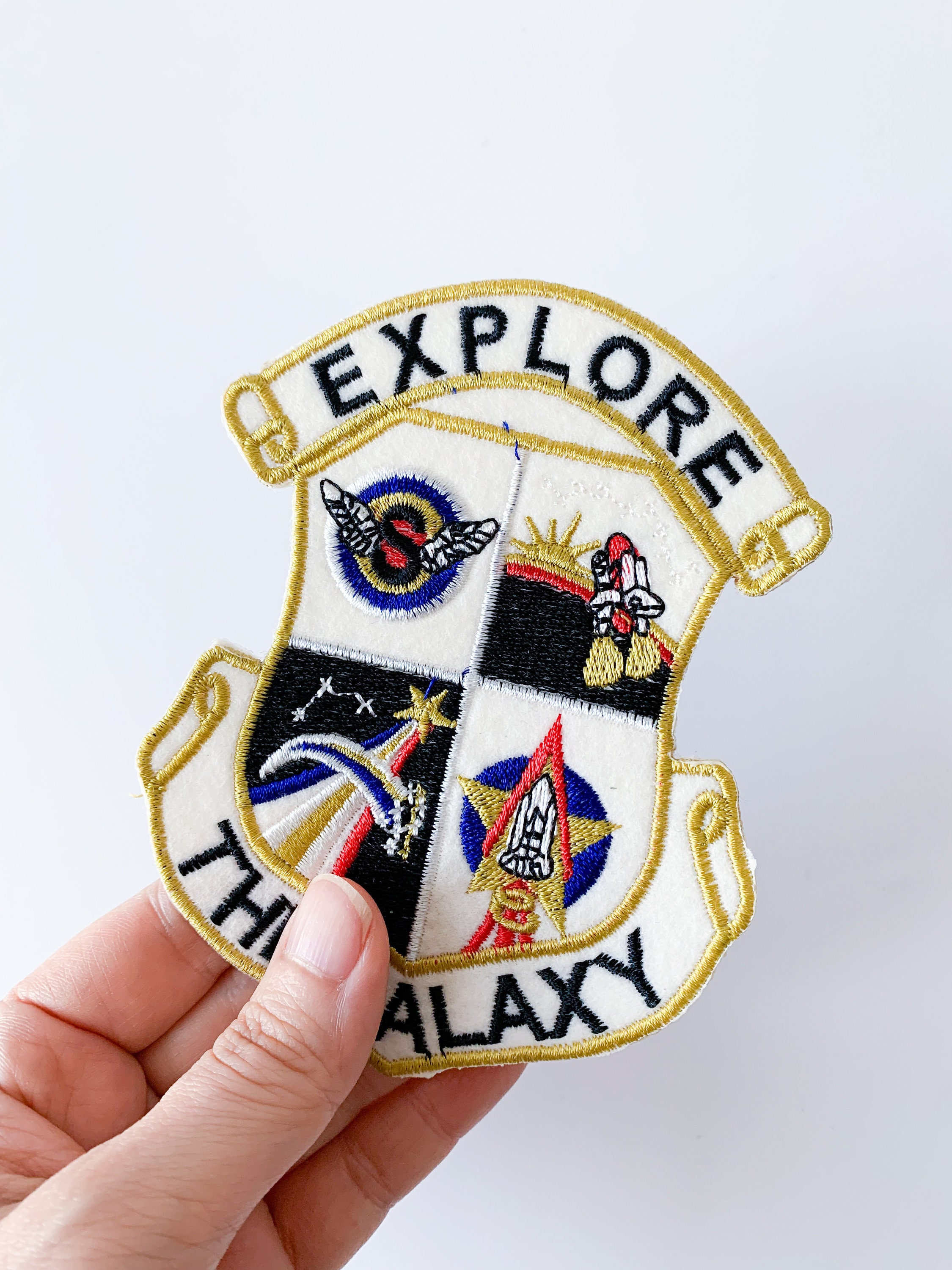 Space Expolorer Sew-on Patch, the Galaxy Space Shuttle Applique, Cool ...