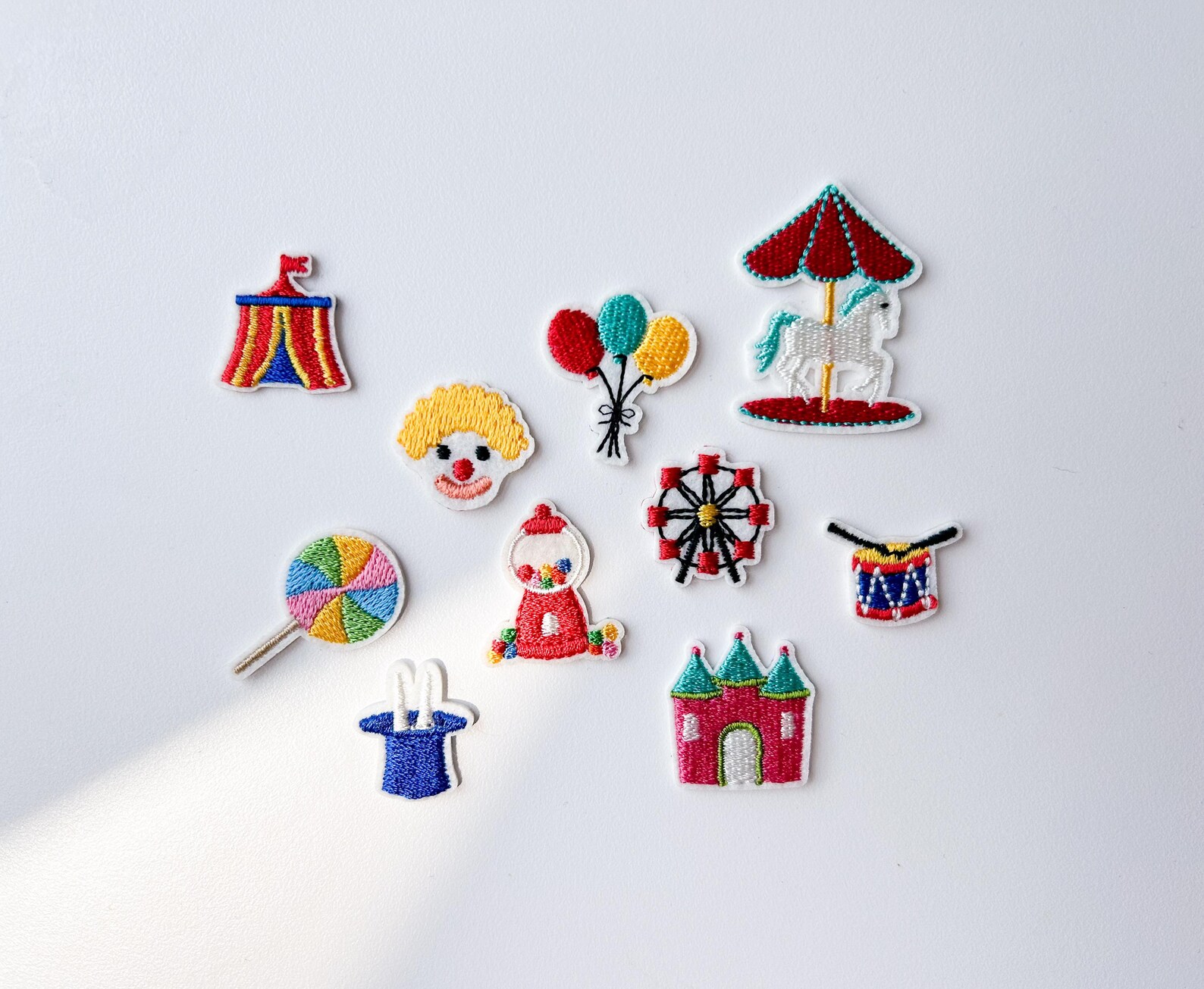 Set of 10 Mini Carnival Iron on Patches, Small Embroidered Festival ...
