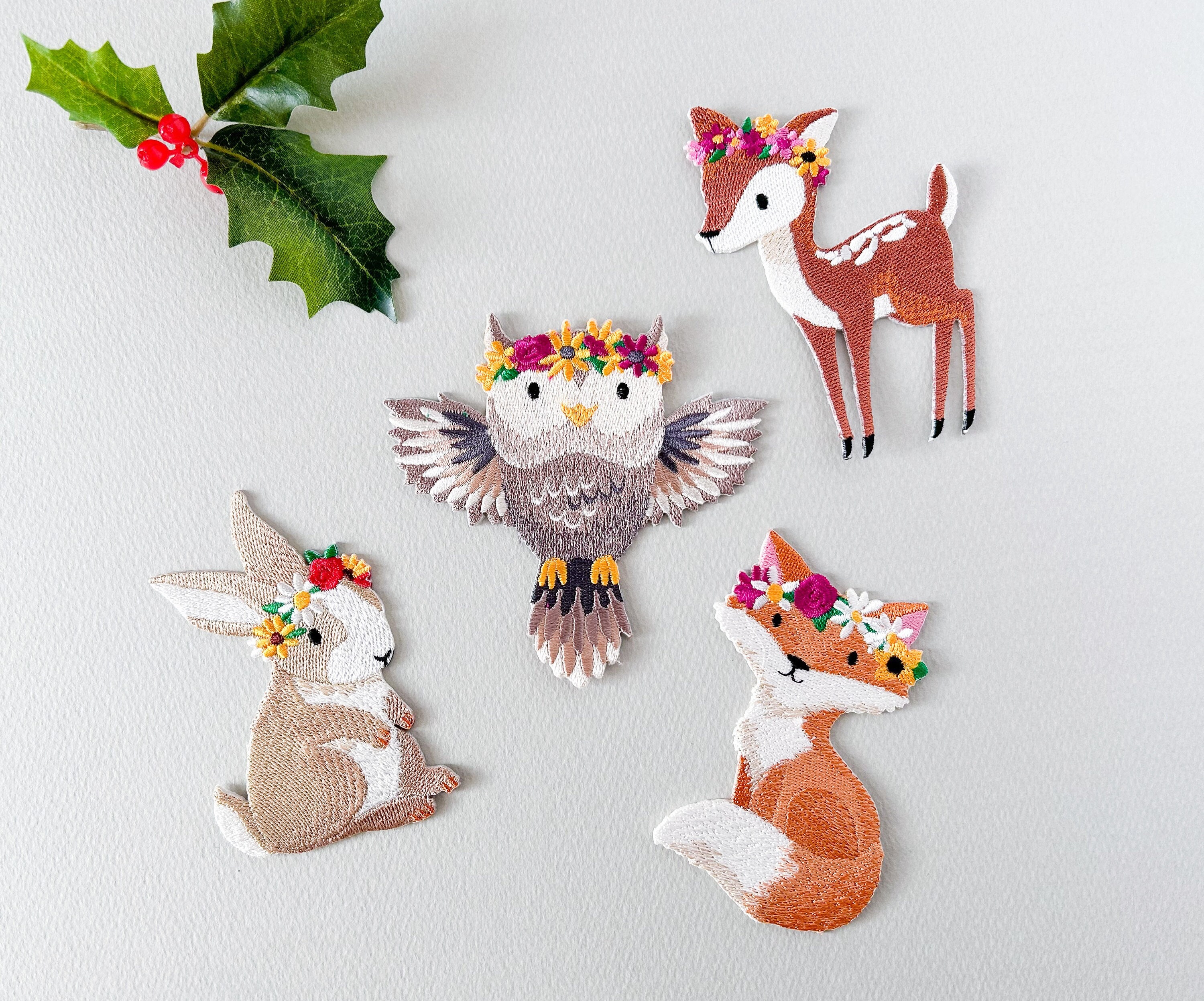 Forest Friends Patch, Woodland Animals Iron on Patches, Deer Owl Rabbit ...