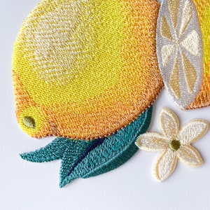 Lemon Iron-on Patch, Citrus Fruit Badge, Embroidered Fruity Applique ...