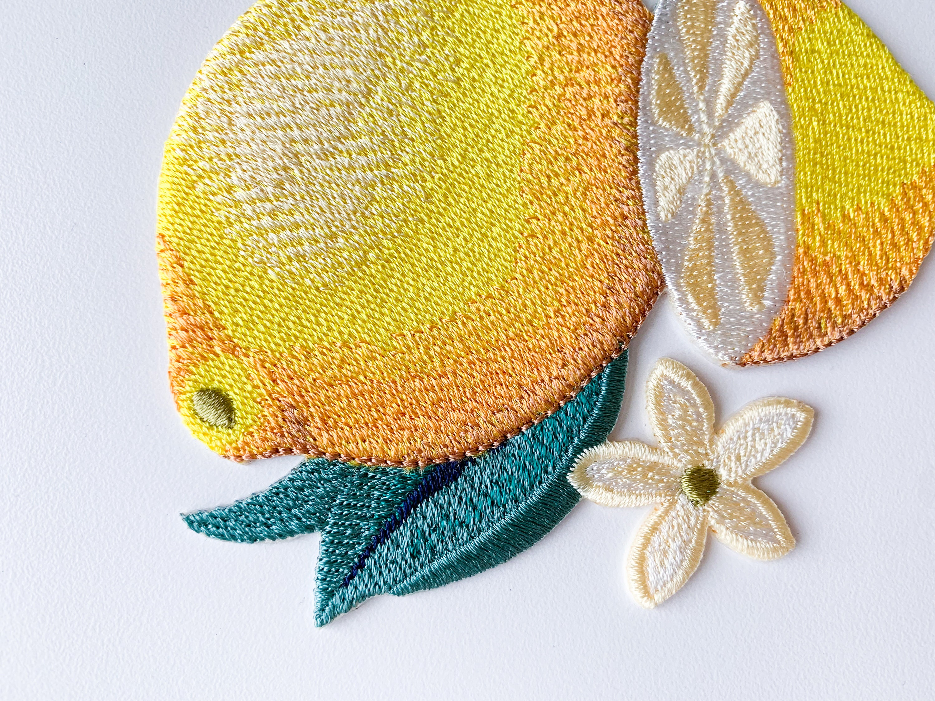 Lemon Iron-on Patch, Citrus Fruit Badge, Embroidered Fruity Applique ...