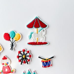 Set of 10 Mini Carnival Iron on Patches, Small Embroidered Festival ...