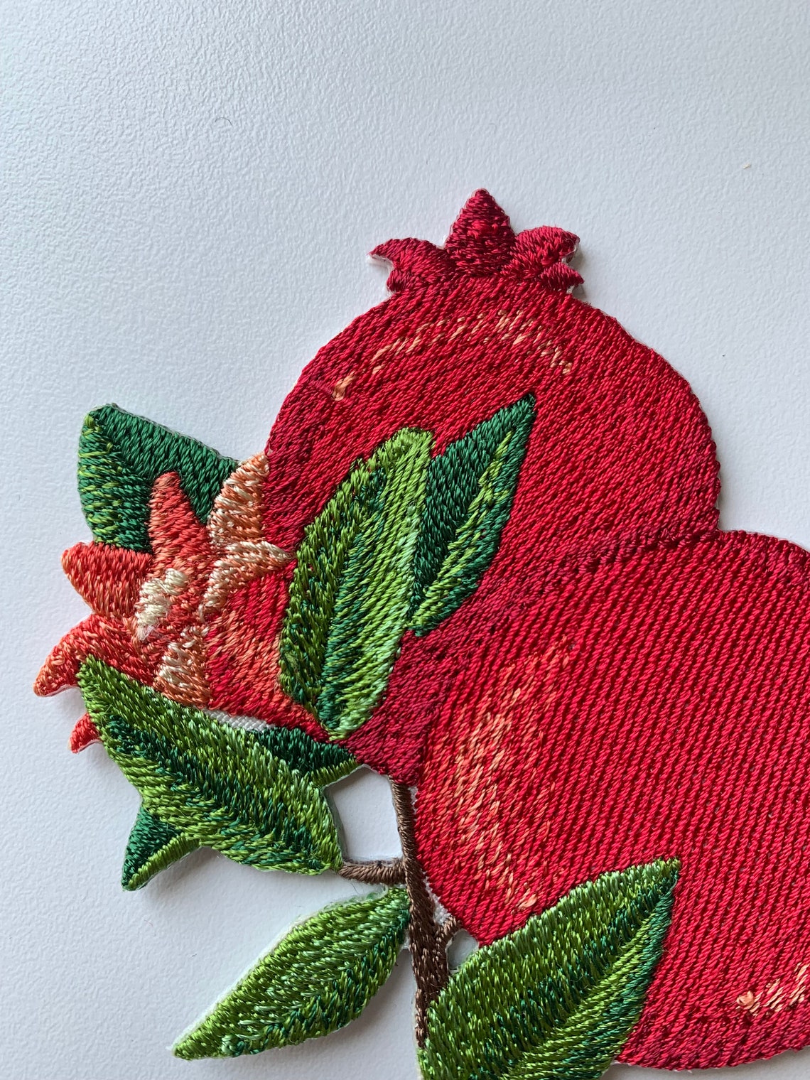 Pomegranate Embroidered Iron on Patch, Summer Red Fruit Applique ...