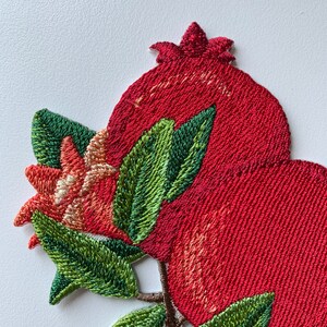 Pomegranate Embroidered Iron on Patch, Summer Red Fruit Applique ...