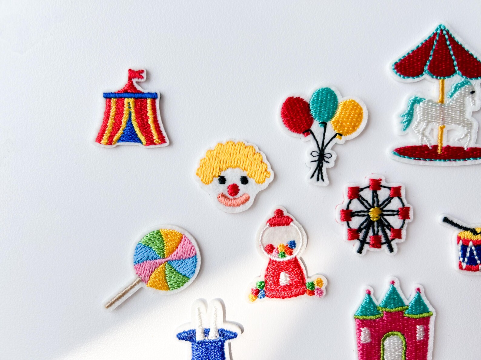 Set of 10 Mini Carnival Iron on Patches, Small Embroidered Festival ...