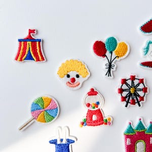 Set of 10 Mini Carnival Iron on Patches, Small Embroidered Festival ...