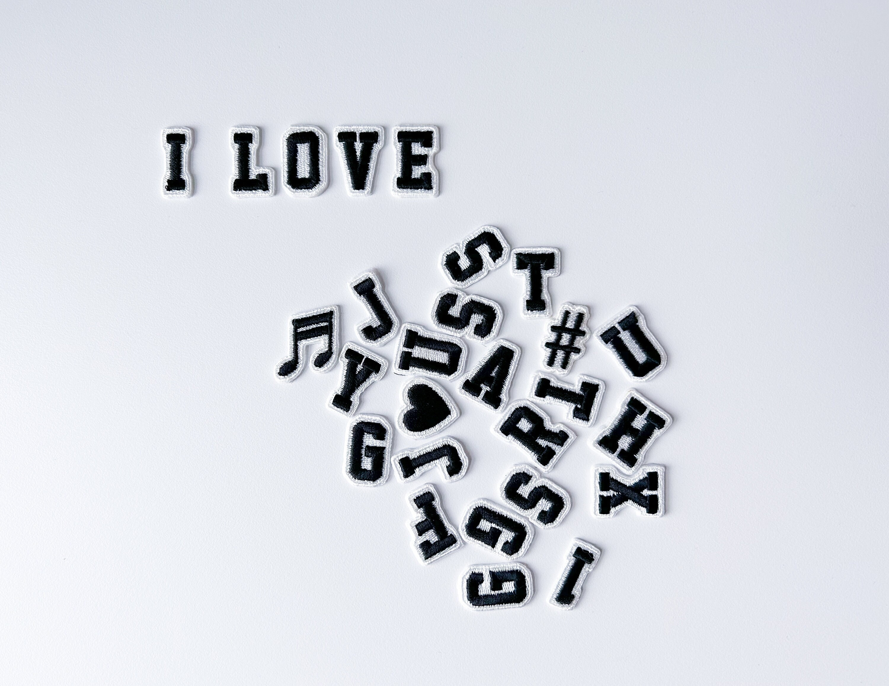 Black Small Letter Patch, Mini Embroidered Alphabet Patches, Alphabet ...