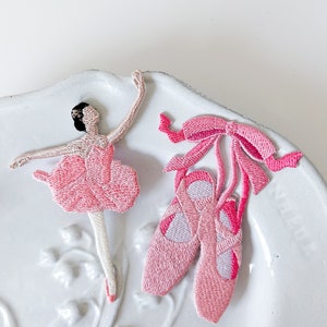 Ballet Shoes Patch, Pink Ballerina Shoes Embroidered Applique, Ballet ...