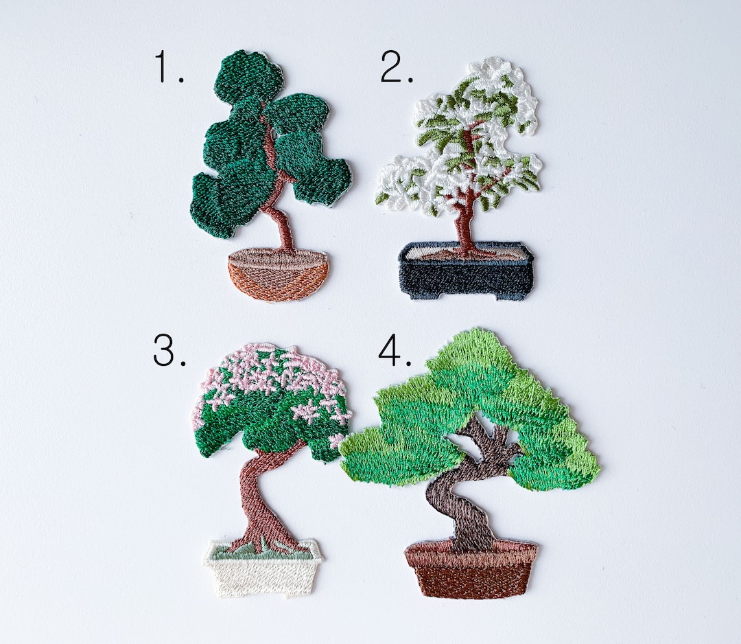 Bonsai Tree Iron-on Patch, Japanese Traditional Decorative Badge ...