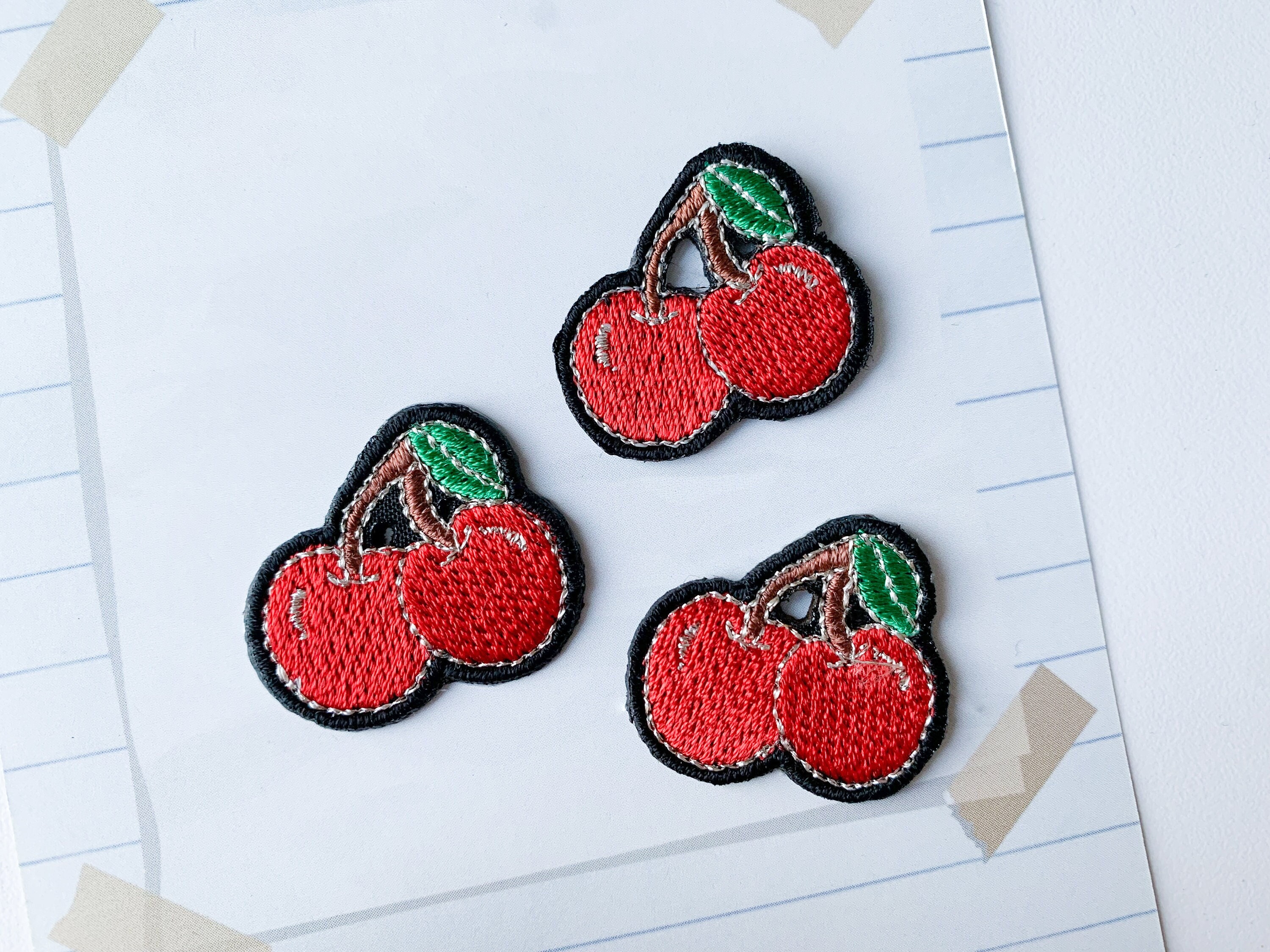 Set of Mini Cherry Patches, Cute Red Cherry Iron on Patch for T-shirt ...