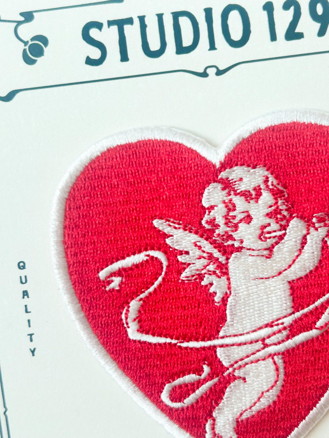 Vintage Cupid Heart Embroidered Iron-on Patch – Retro Cherub Valentine ...