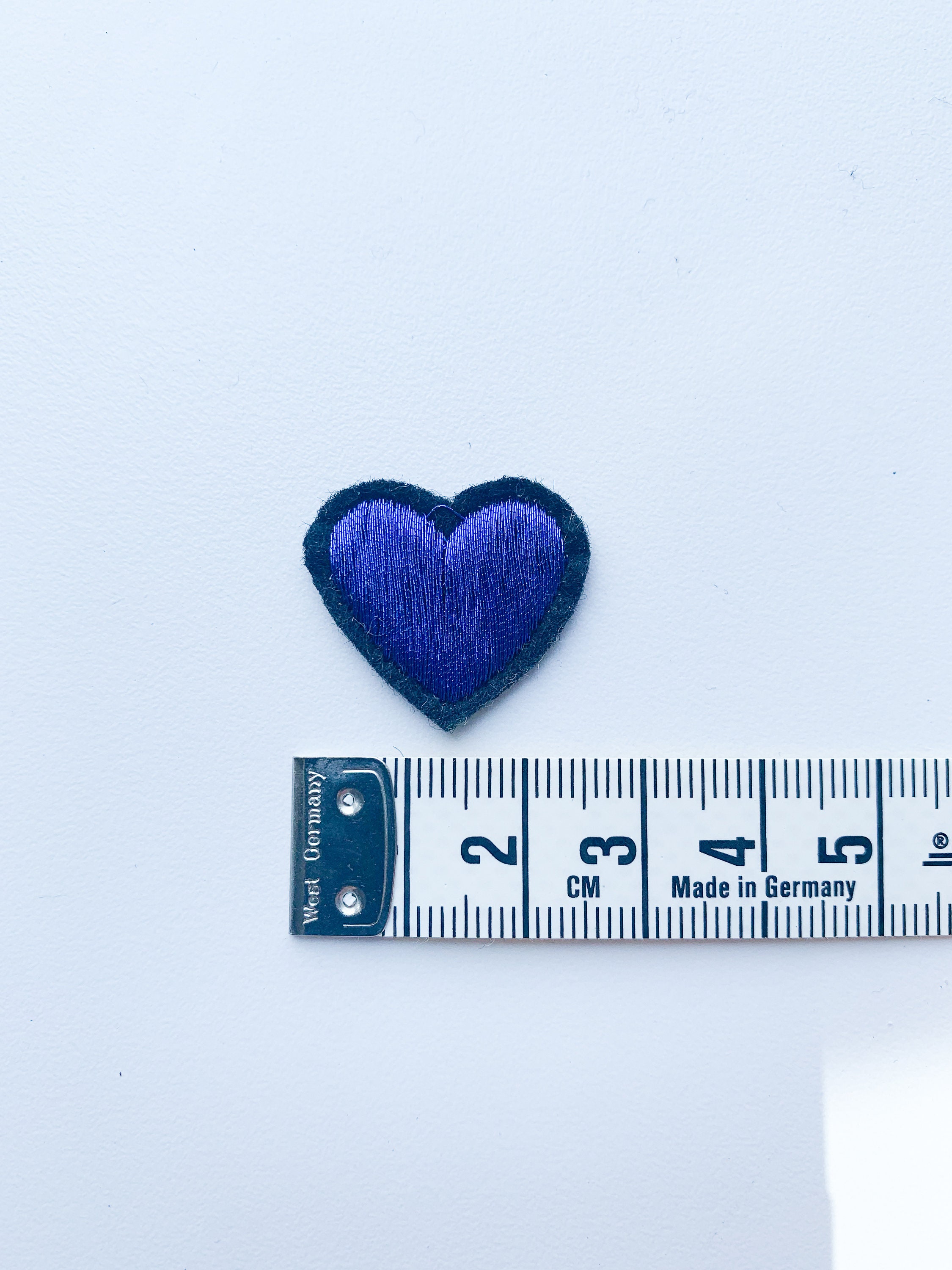 Set of 3 Heart Iron-on Mini Patches in Tricolor, Red Blue Silver Heart ...