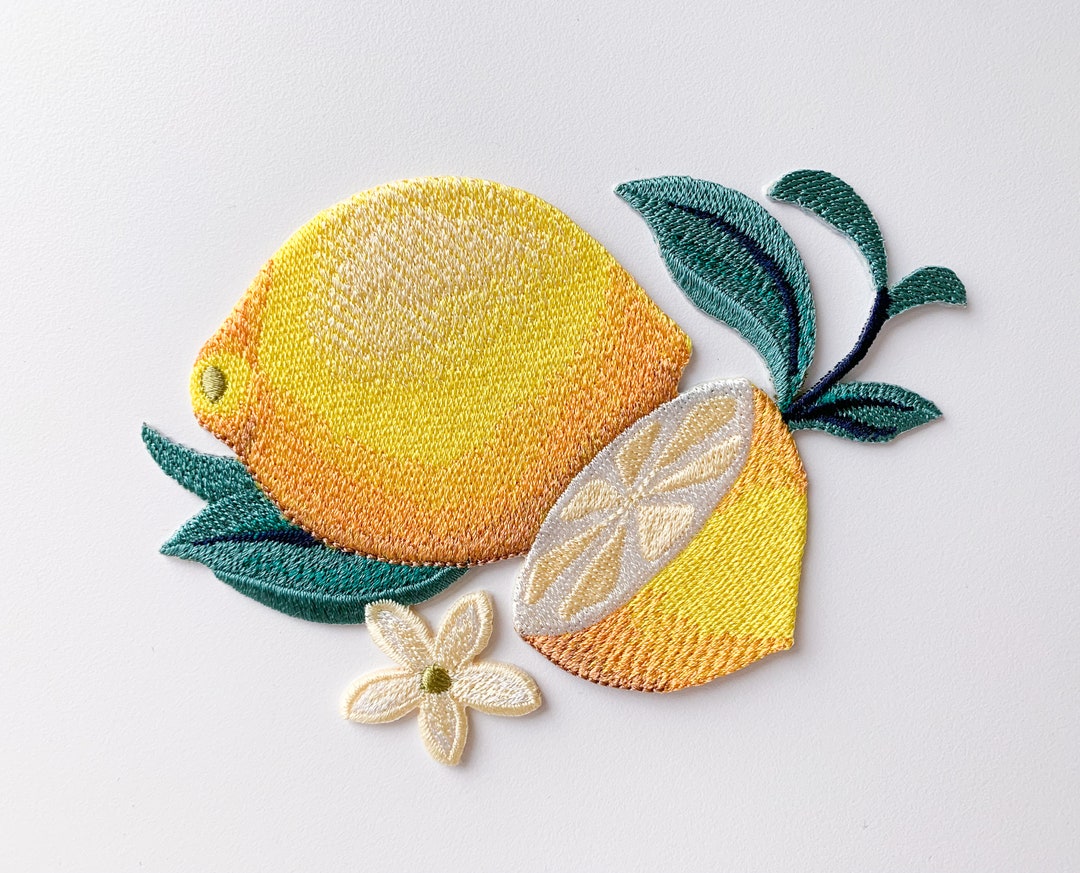 Lemon Iron-on Patch Citrus Fruit Badge Embroidered Fruity - Etsy