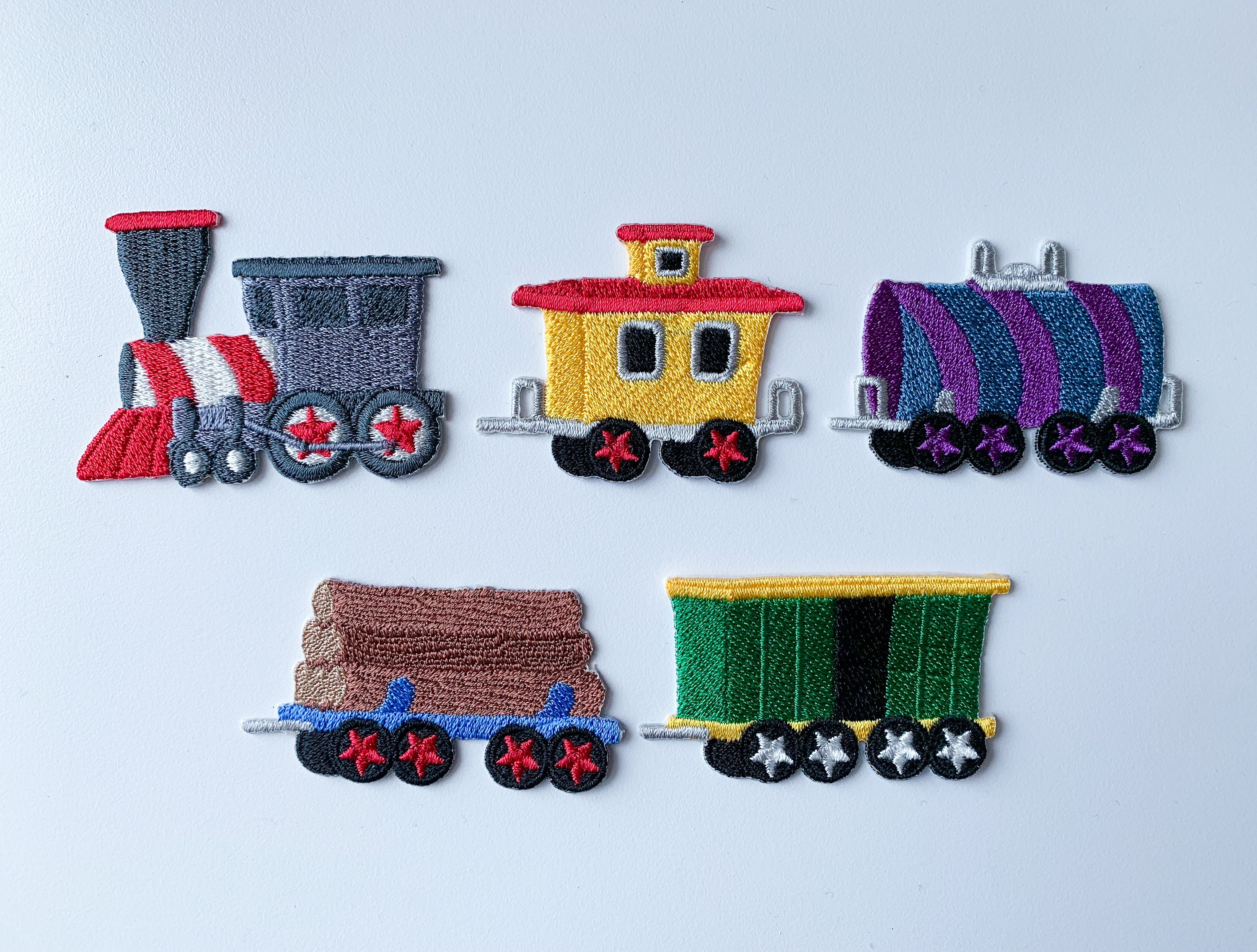 Train Embroidered Iron-on Patches, Train Embroidery Applique Badge ...