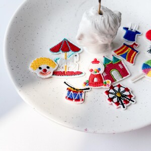 Set of 10 Mini Carnival Iron on Patches, Small Embroidered Festival ...