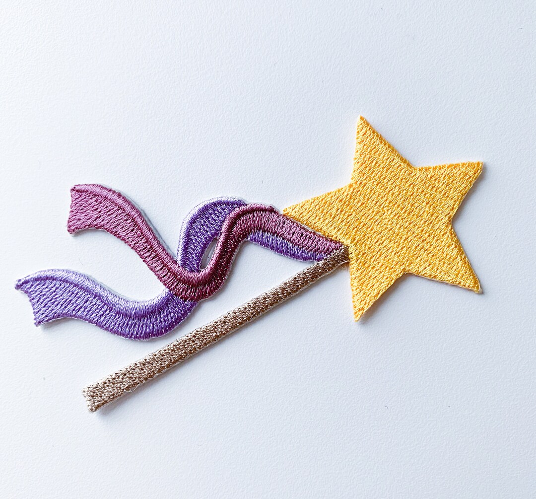 Magic Wand Iron-on Patch, Princess Stick Applique, Fairy Star Wand ...