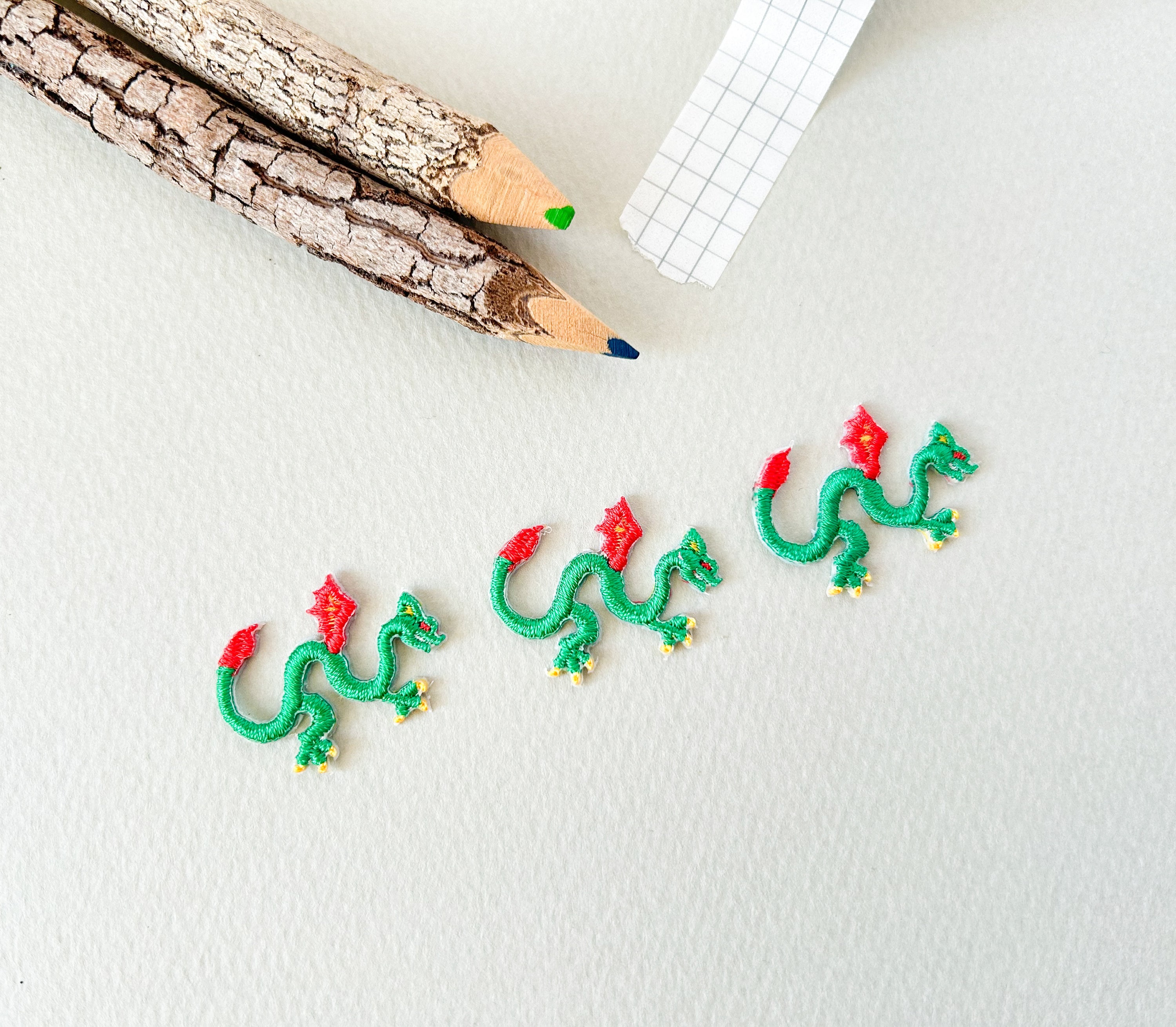 Set of Small Dragon Iron on Patch, Dragon Embroidery Applique, Mini ...