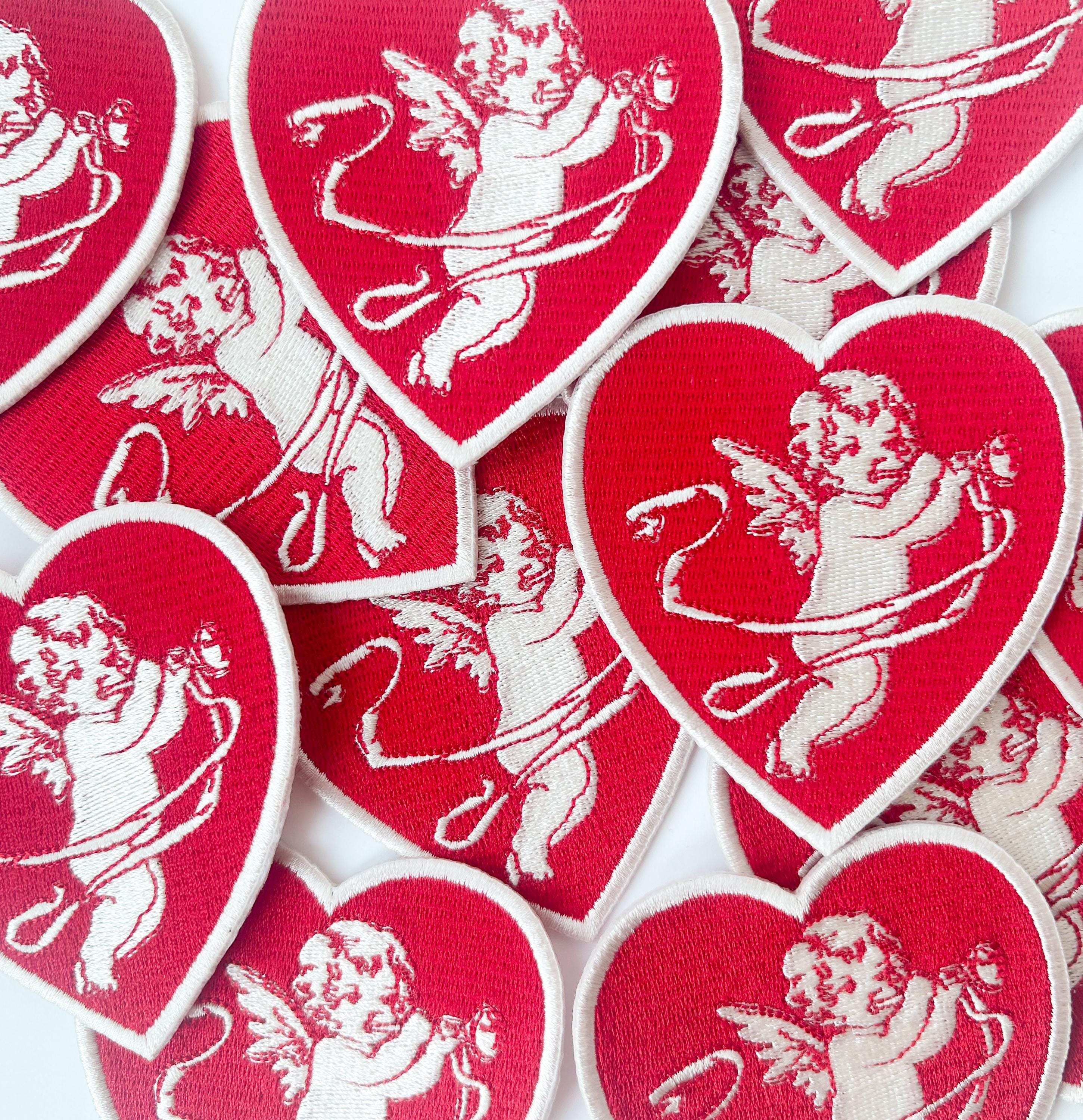 Vintage Cupid Heart Embroidered Iron-on Patch – Retro Cherub Valentine ...