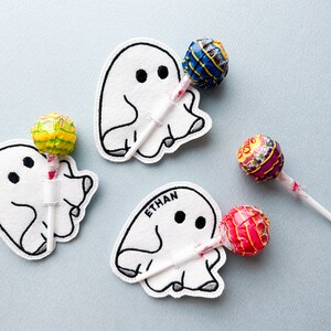 Personalized Felt Ghost Lollipop Holder, Halloween Embroidered Candy ...