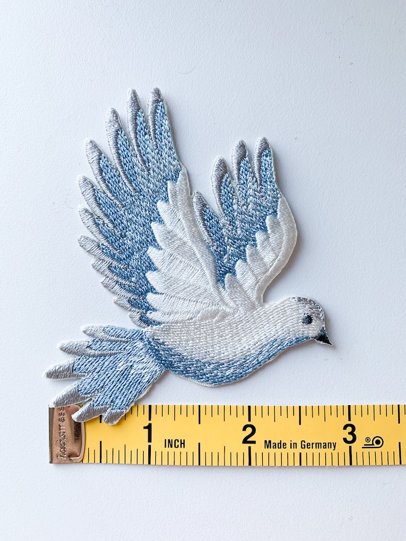 Peace Dove Bird Iron on Patch, Bird Embroidered Dove Applique Badge ...