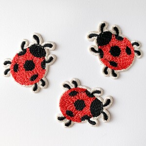 Set of Small Ladybug Iron-on Patches, Embroidered Ladybird Badge ...