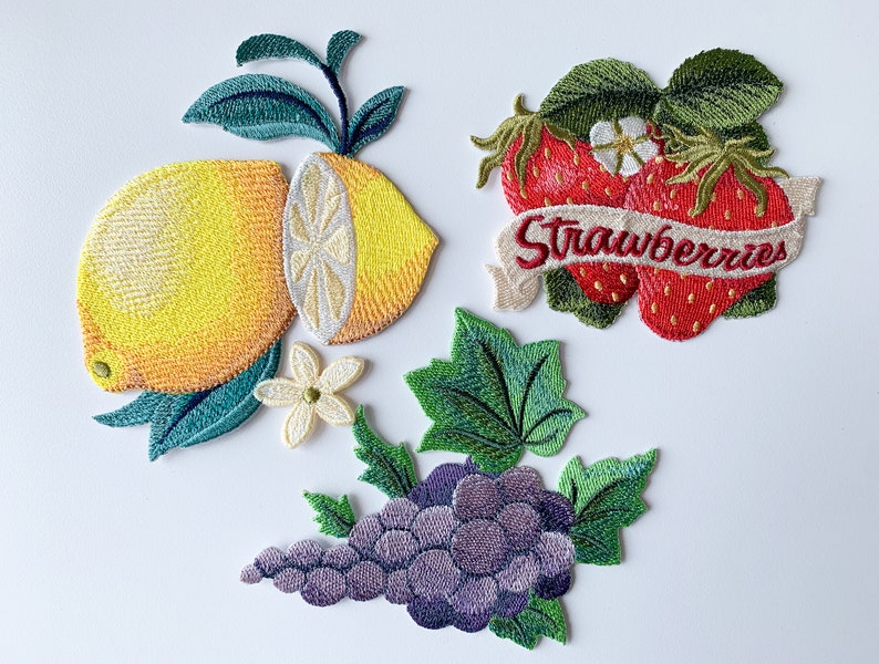Grapes Iron on Patches, Summer Fruit Patch for Tote Bag Cloths Pouch ...